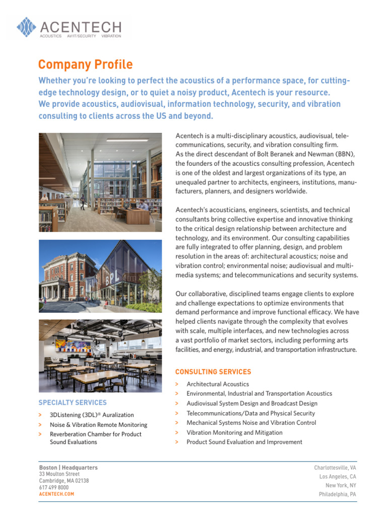 Acentech Quals Randall Library | PDF | Acoustics | Architect