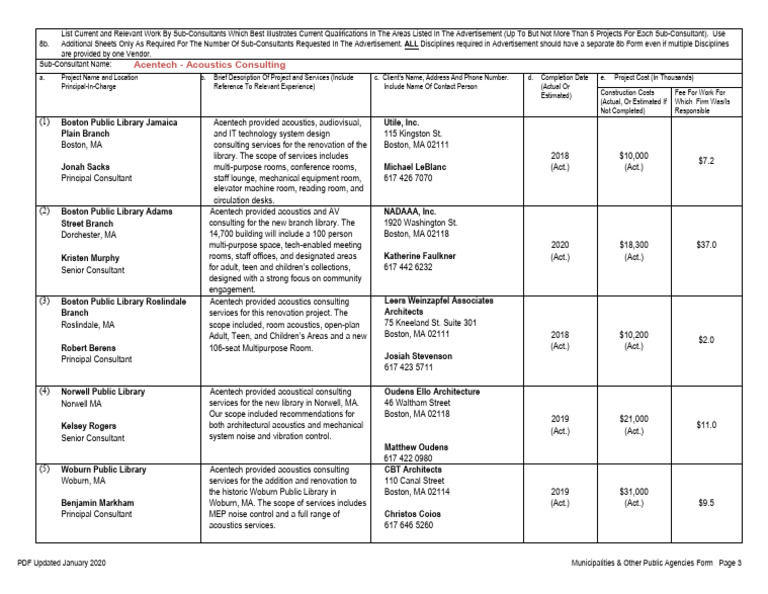 Acentech DSB Projects | PDF