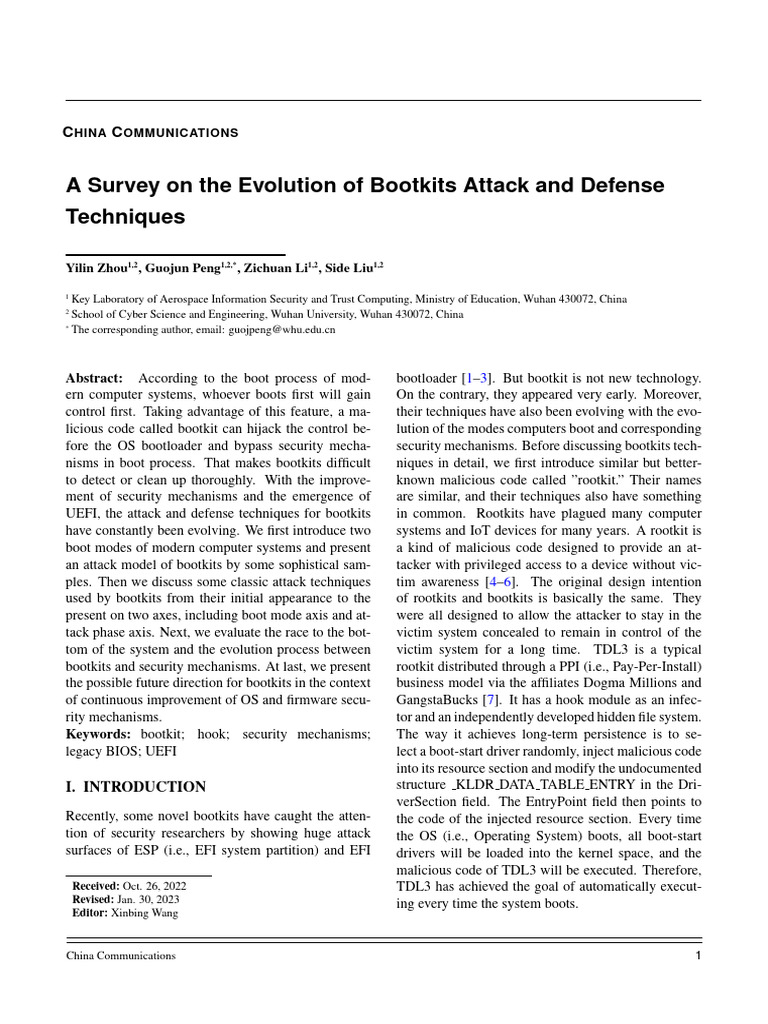UEFI Survey | PDF | Booting | Bios