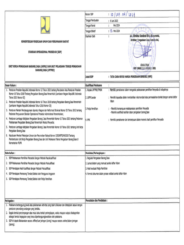 SOP 10 - Tata Cara Reviu HPS | PDF