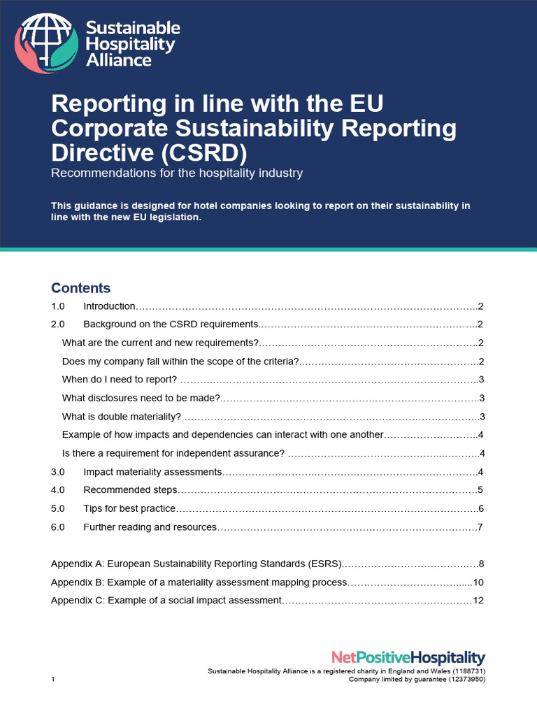 Reporting in Line With The EU CSRD | PDF | Employment | Supply Chain