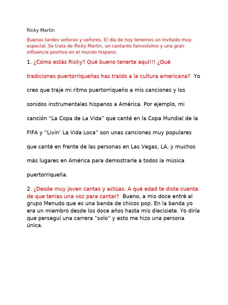 Ricky Martin | PDF