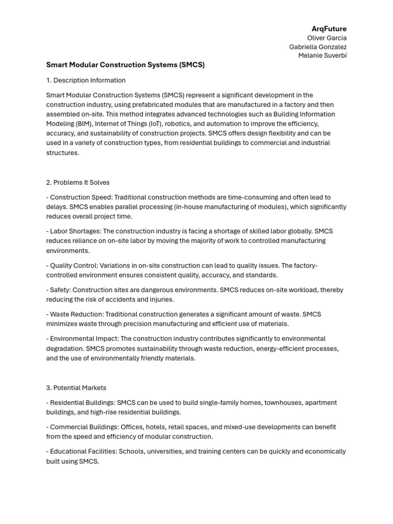 Smart Modular Construction Systems | PDF | Sustainability | Efficient Energy Use
