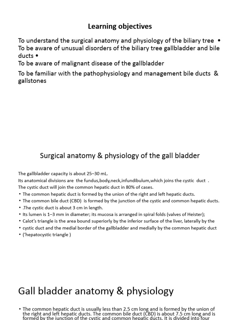 Biliary Tree Anatomy and Disorders Guide | PDF | Gallbladder | Bile