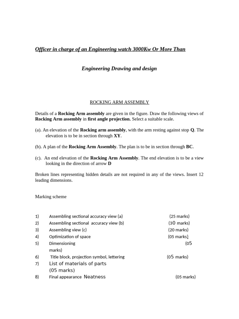 Rocking Arm Assembly Engineering Drawings Pdf Teaching Methods