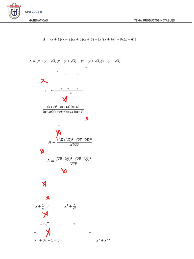 Tarea de Productos Notables | PDF | Ajedrez