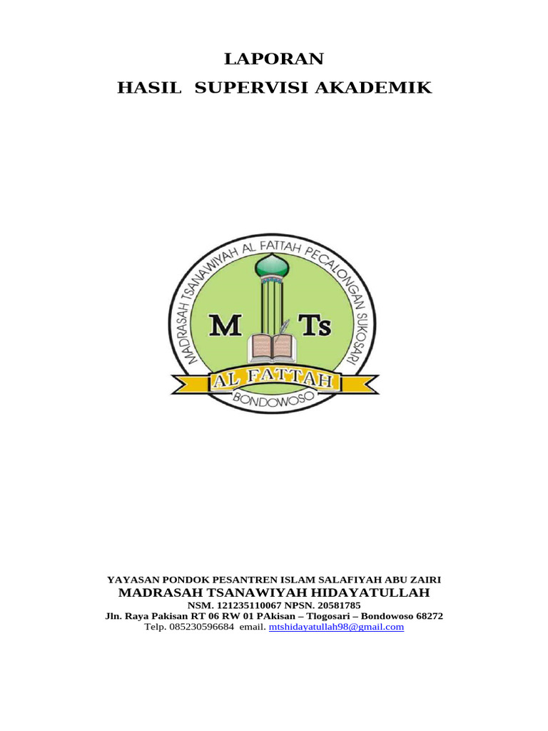 Laporan Hasil Supervisi 1819 | PDF | Bisnis | Seni