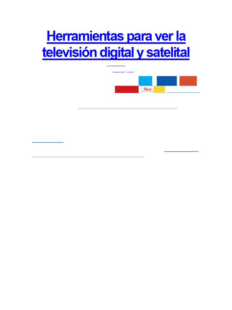 Herramientas para Ver La Televisión Digital y Satelital | PDF ...
