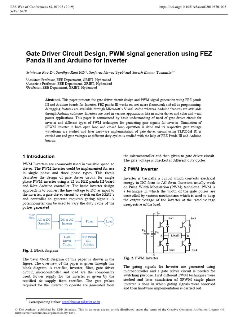 PWM Inverter Design with Arduino | PDF | Power Inverter | Rectifier
