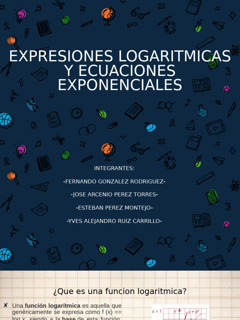 Expresiones Logaritmicas y Ecuaciones Exponenciales | PDF | Ecuaciones | Logaritmo