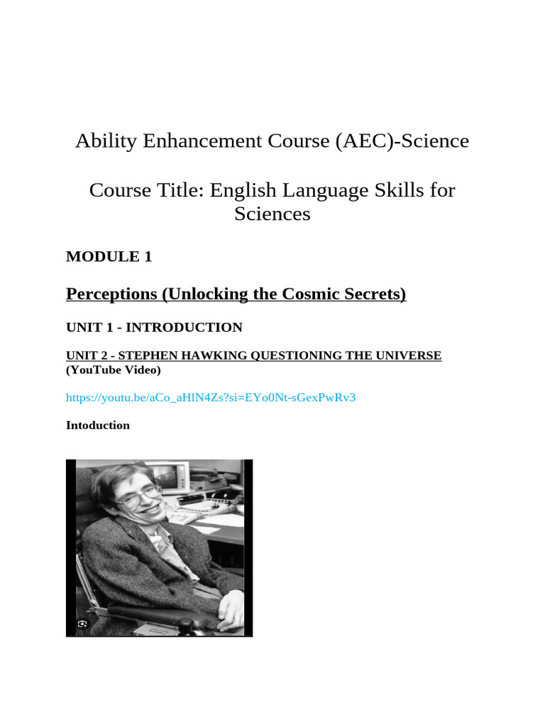 Updated AEC | PDF | Universe | Stephen Hawking
