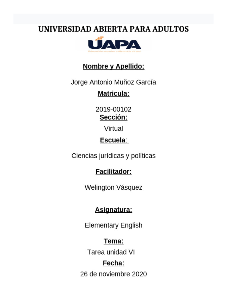 Tarea unidad VI | PDF