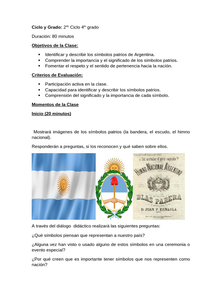 Secuencia de Los Simbolos Pattrios | PDF | Ciencias sociales | Estudios ...