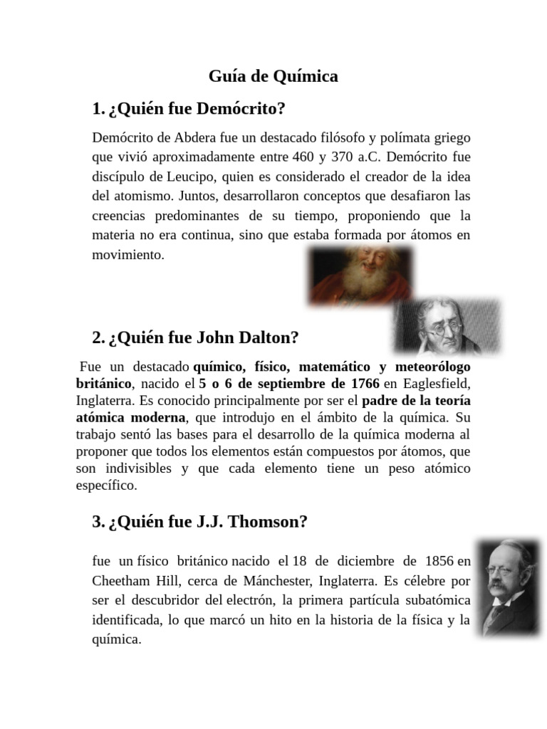 Historia y Conceptos Clave de Química | PDF | Átomos | Neutrón