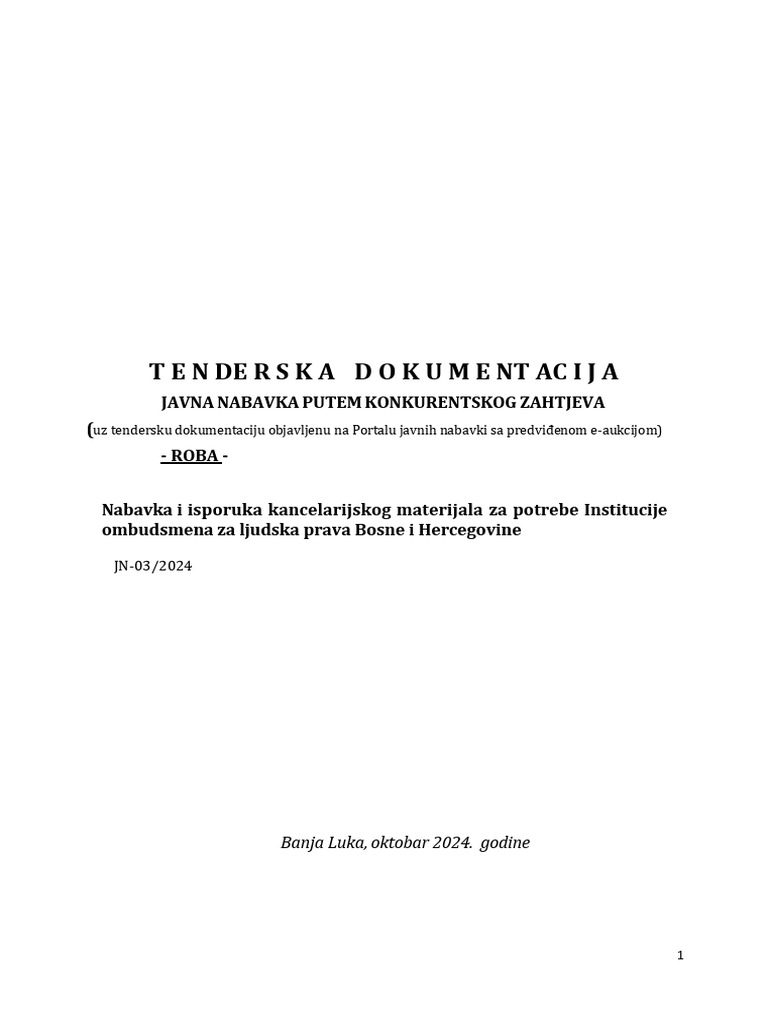 TD Kancelarijski Materijal 2024 | PDF