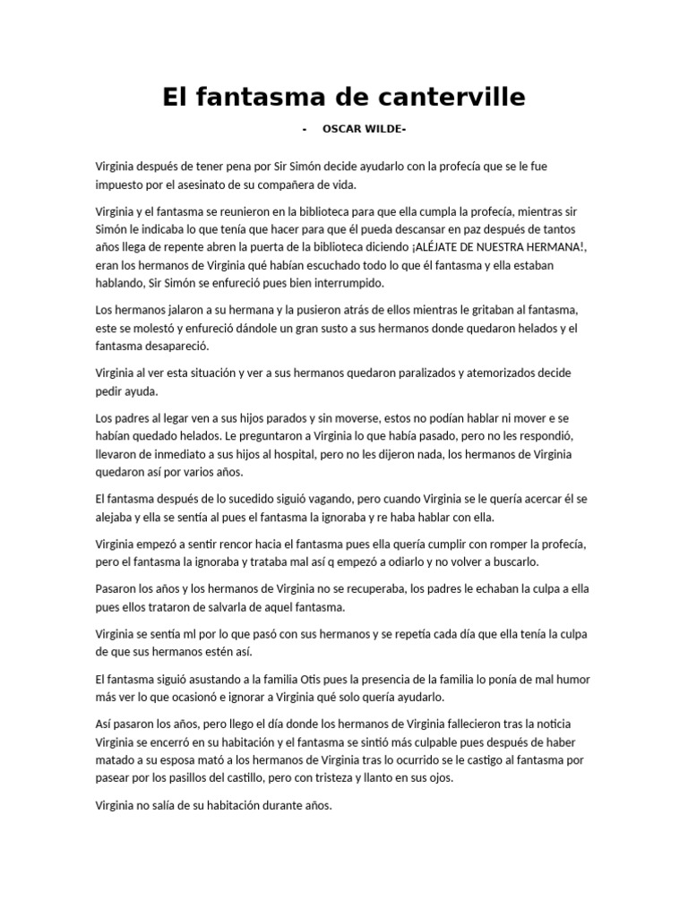 El Fantasma de Canterville | PDF | Fantasmas