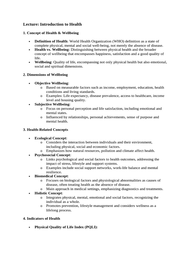 Lec#1intro Health and Wellness | PDF | Well Being | Quality Of Life