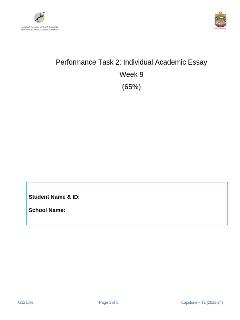 Performance Task 2 Individual Academic Essay | PDF | Computing | Learning