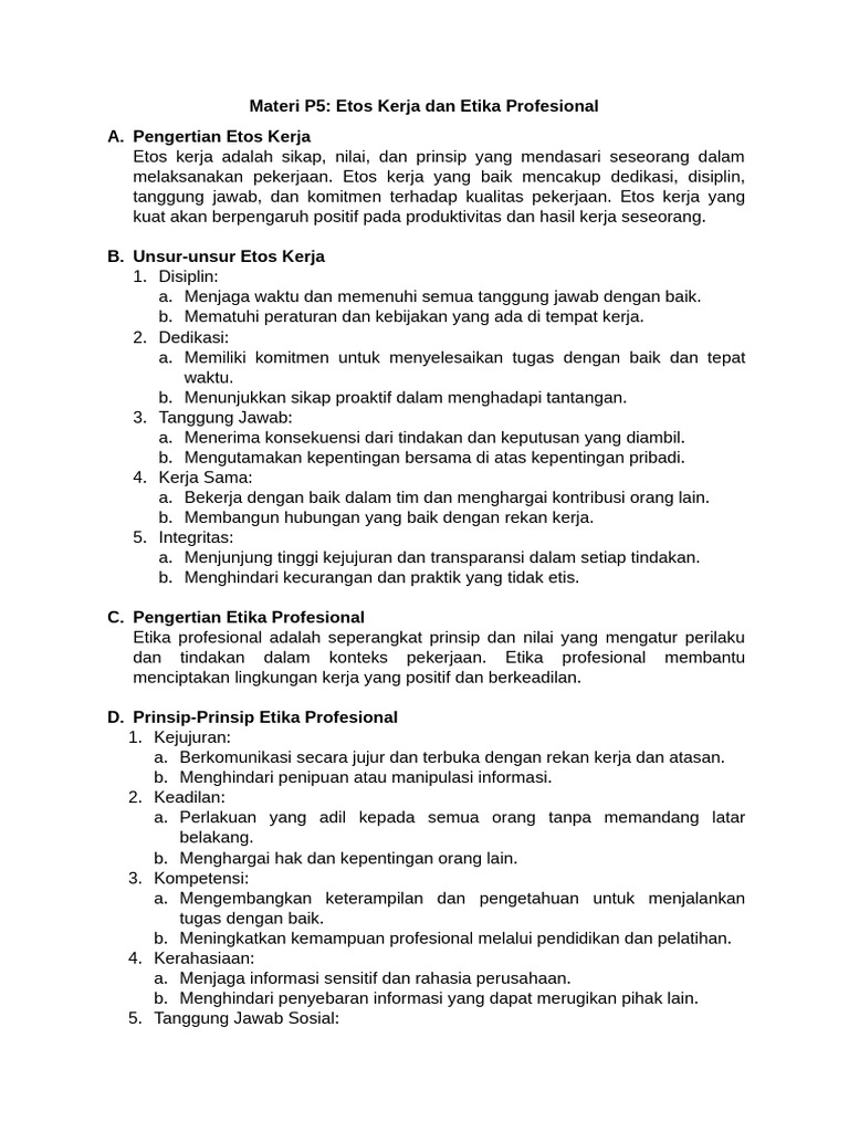 Etos Kerja | PDF | Bisnis