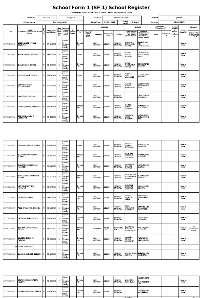 SF1 - 2024 - Grade 3 - GENEROSITY | PDF