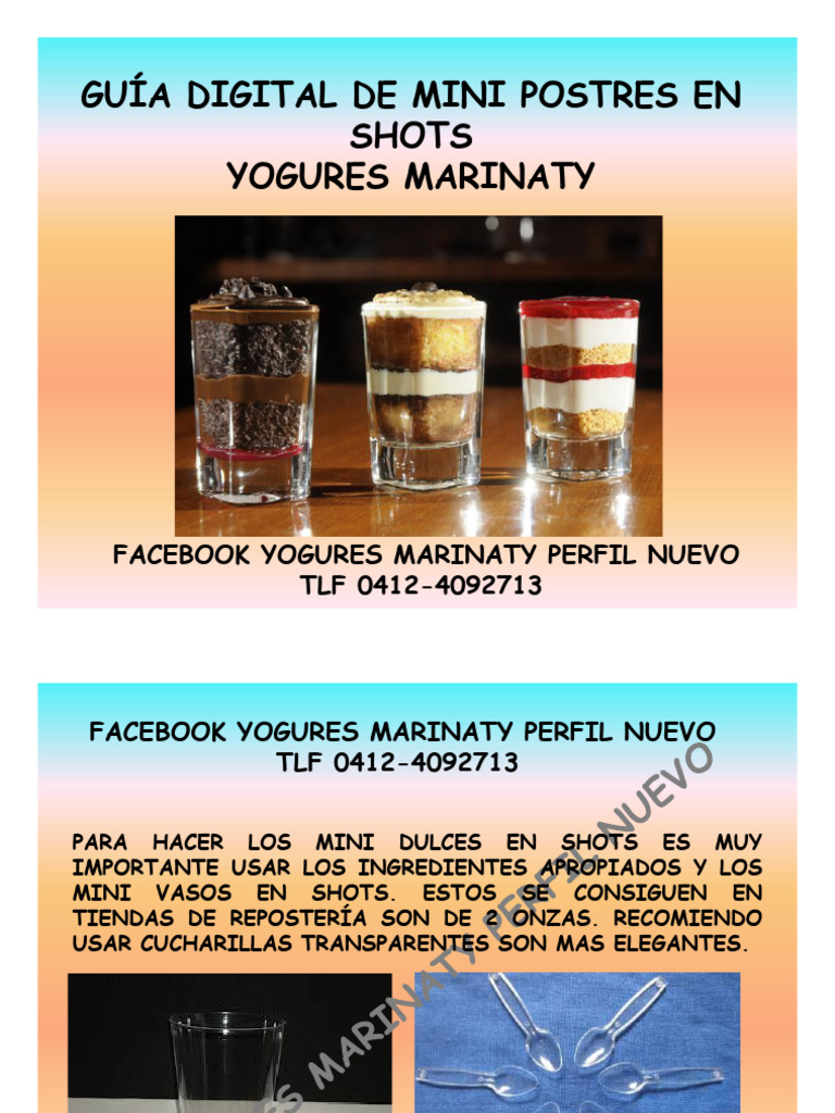 Mini Postres en Shots: Recetas Fáciles | PDF | Chocolate | Alimentos