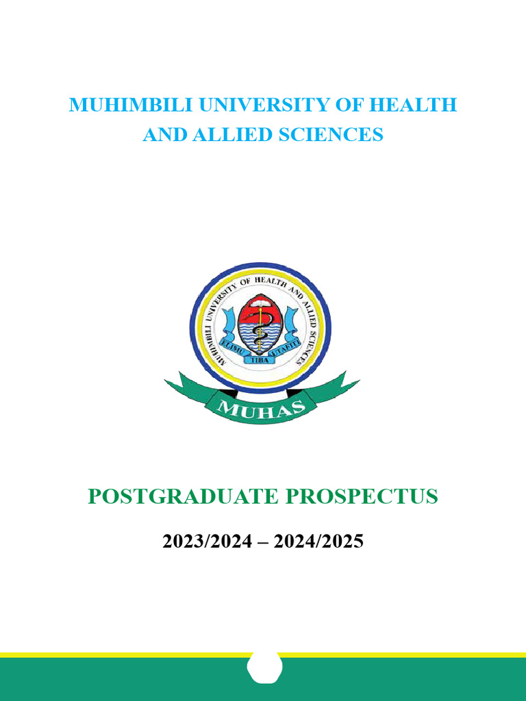 MUHAS Postgraduate Prospectus 2023 2024 2024 2025 | PDF | Academic ...