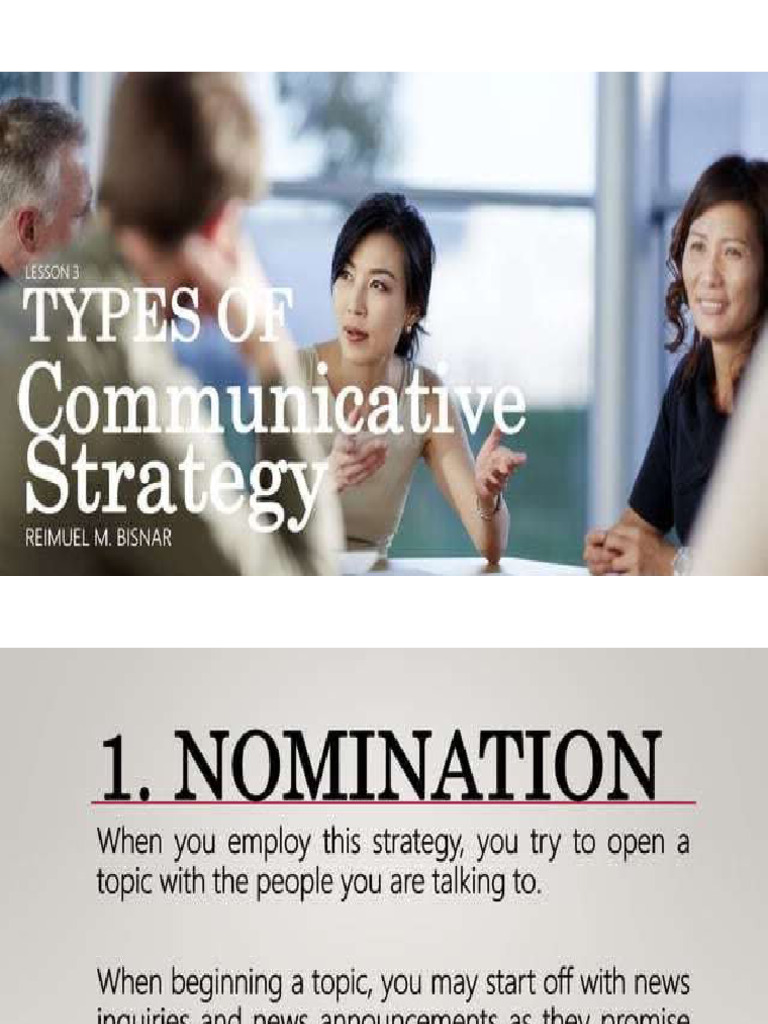 Communicative Strategy 1 | PDF