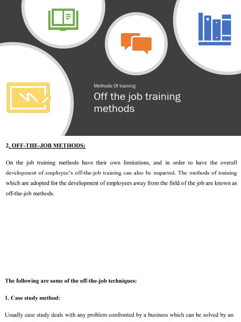 Off The Job Training Methods | PDF