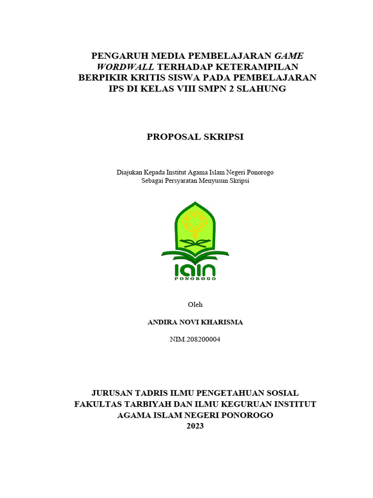 Proposal Andira New | PDF | Karier & Perkembangan | Sains & Matematika