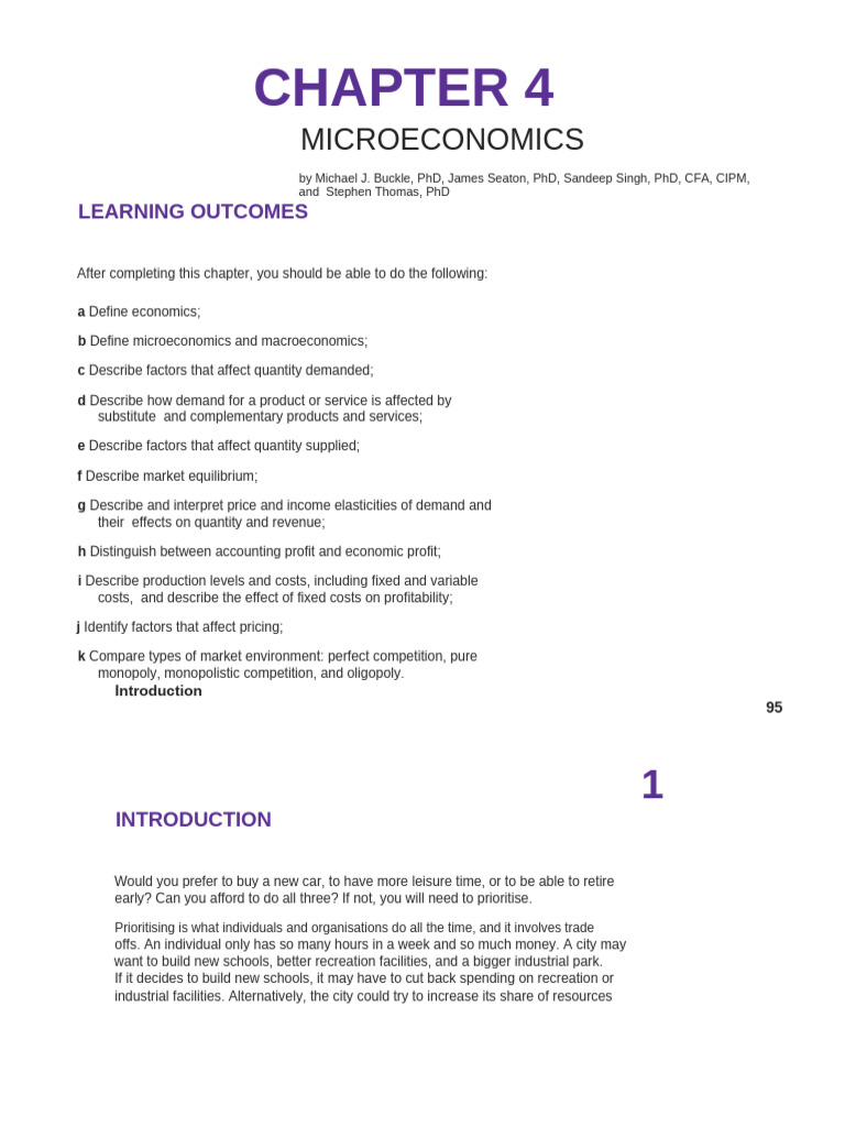 (CFA Foundation) Microeconomics | PDF | Elasticity (Economics) | Demand