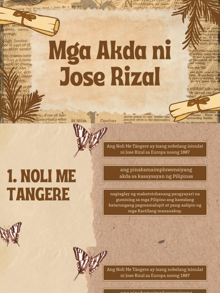 Mga Akda Jose Rizal | PDF
