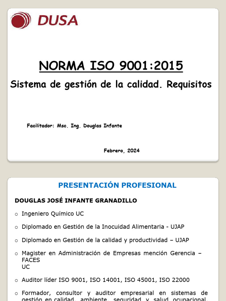 Módulo I. ISO 9001-2015 - Sistema de Gestión de La Calidad. Requisitos ...