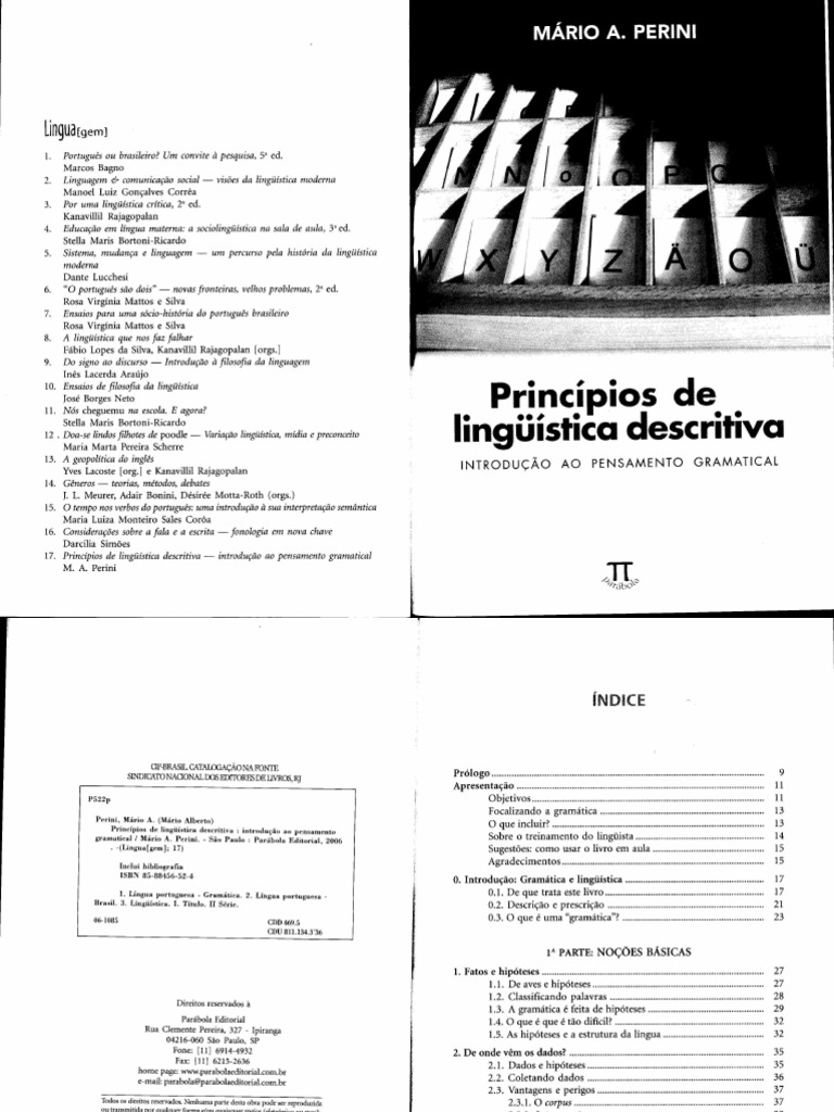 PERINI - Gramática e Linguística | PDF | Linguística | Gramática