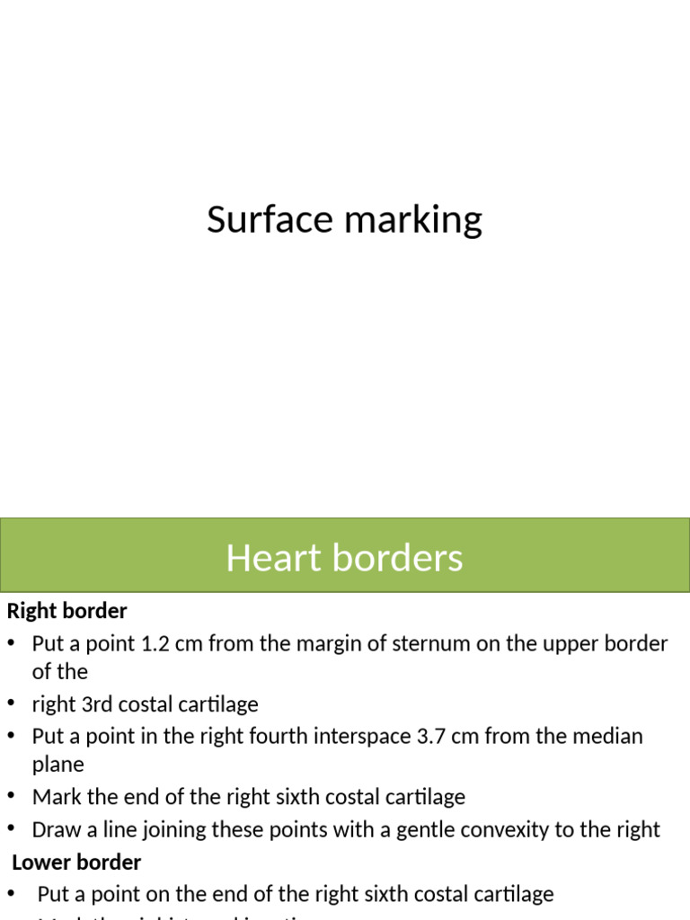 Sternal Angle and Heart Surface Markings | PDF | Anatomical Terms Of ...