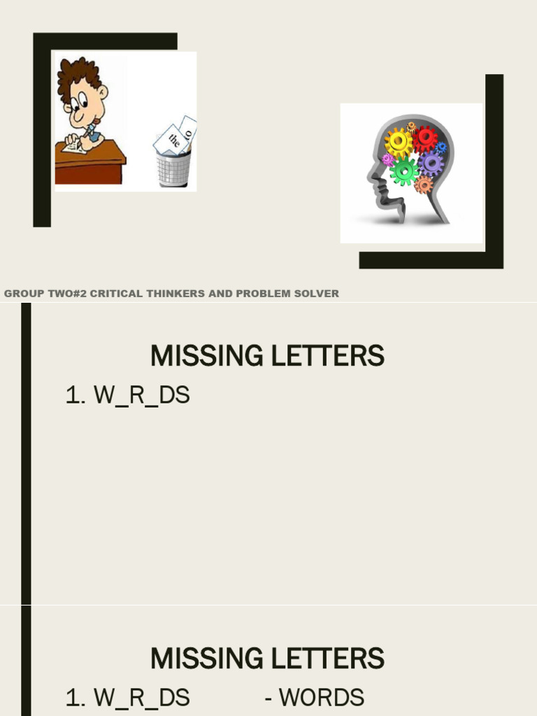 Group Two#2 Critical Thinkers and Problem Solver | PDF | Grammar ...