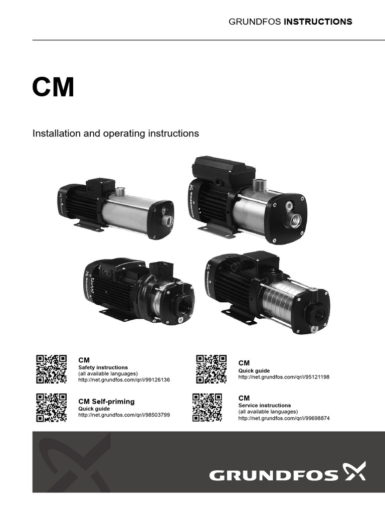 Grundfos CM Pump Installation Manual | PDF | Pump | Valve