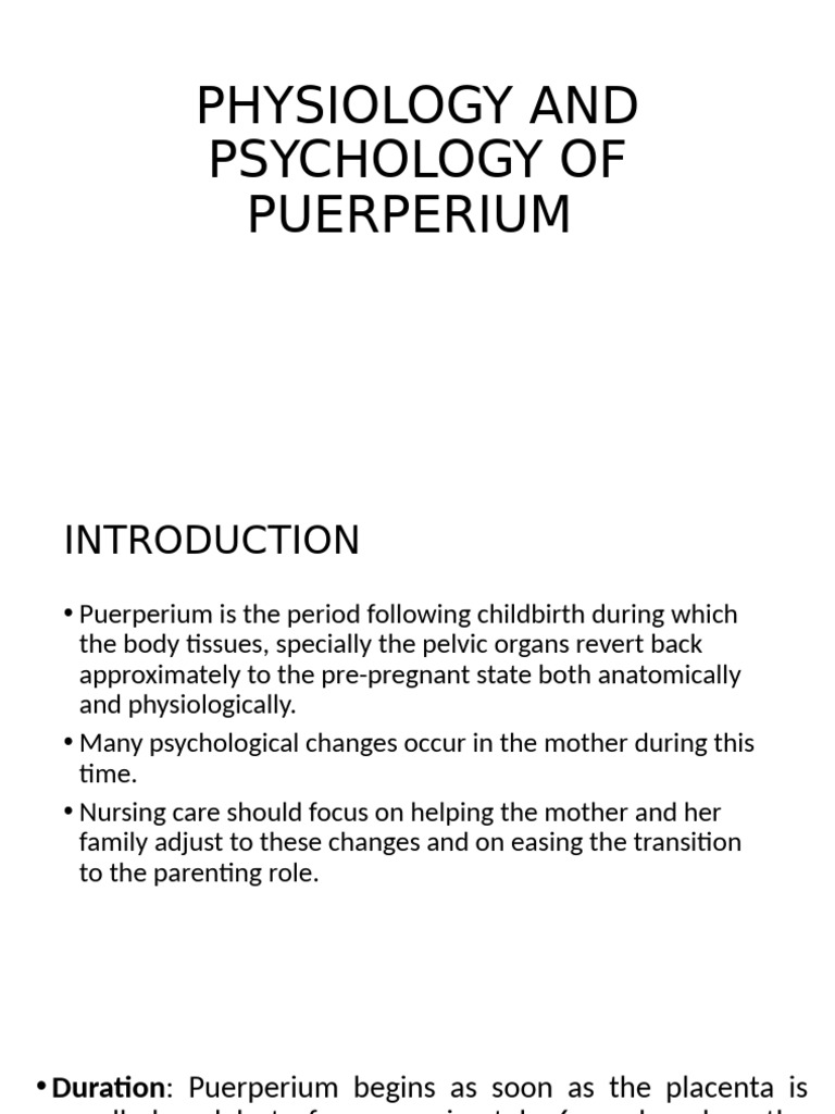 Physiological Changes in Puerperium | PDF | Lactation | Postpartum Period