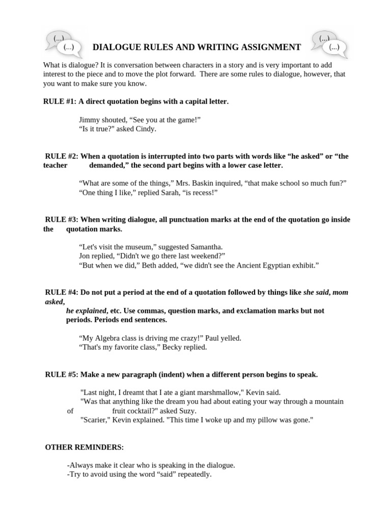 Dialogue Rules Pdf Orthography