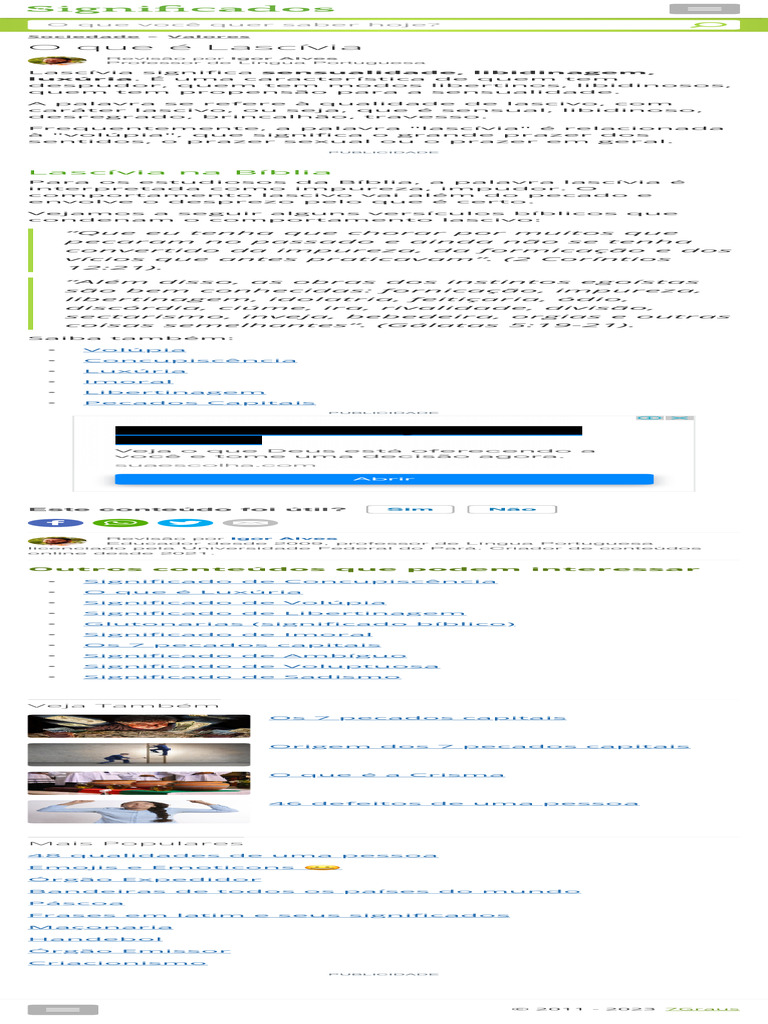 O Que É Lascívia Significado e Interpretação Bíblica - Significados ...