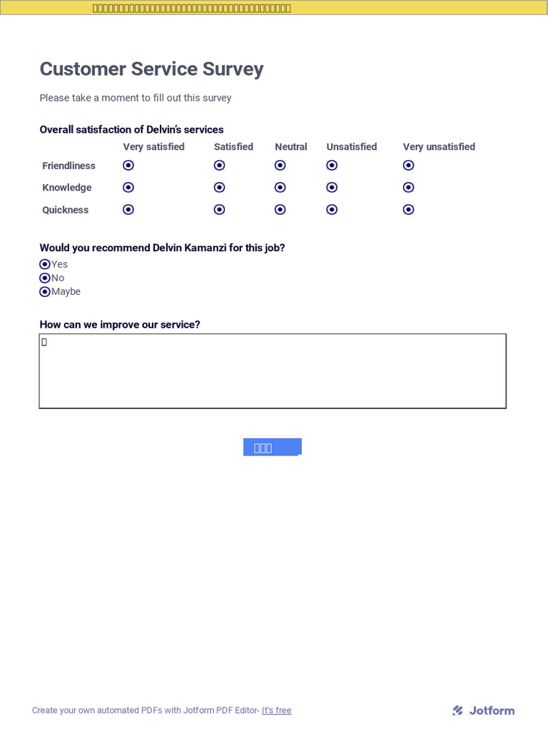 Customer Satisfaction Survey Form | PDF | Career & Growth | Self ...