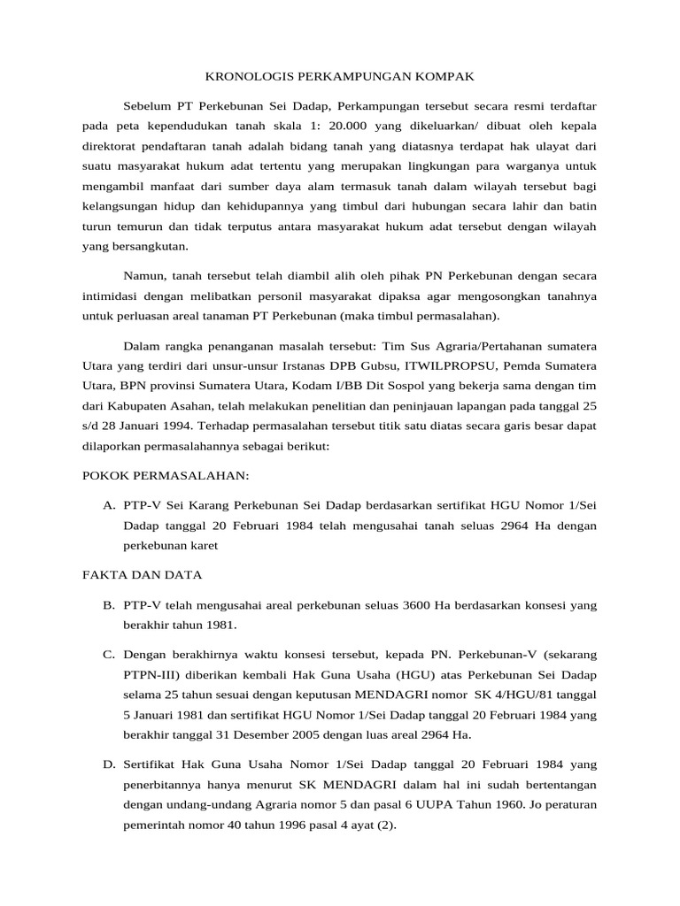 Kronologis Perkampungan Kompak | PDF | Sains & Matematika