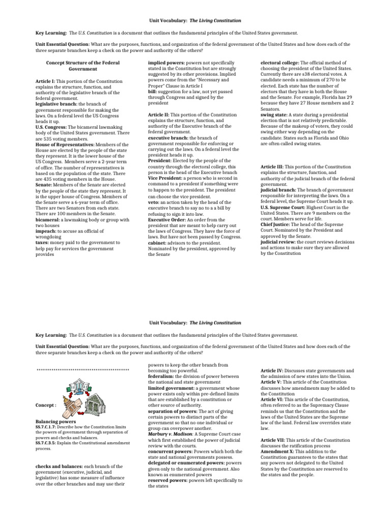 Understanding the U.S. Constitution | PDF | Federal Government Of The ...