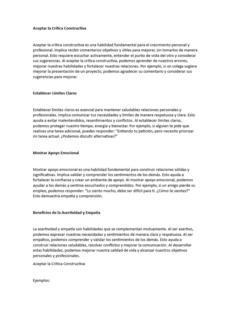 Aceptar La Crítica Constructiva | PDF | Empatía | Conceptos psicologicos