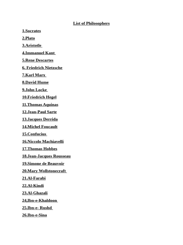 List of Philosophers | PDF | Social Science | History