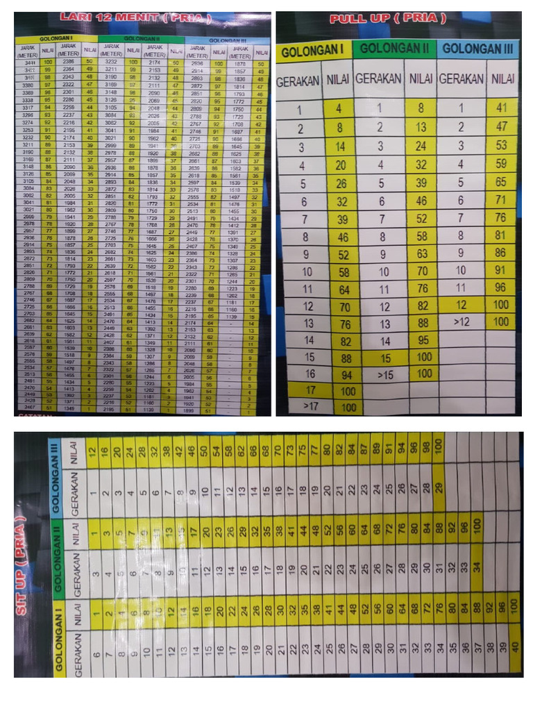 TABEL NILAI GOL I.II.III | PDF