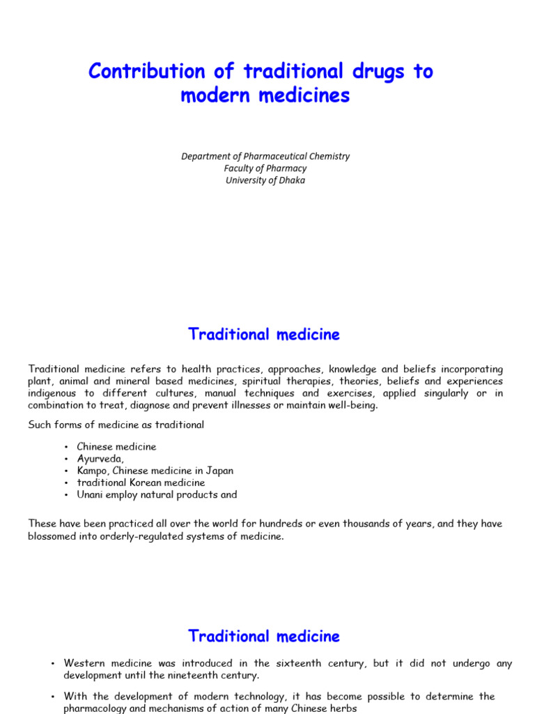 Traditional Medicine's Role in Modern Drugs | PDF | Natural Products ...