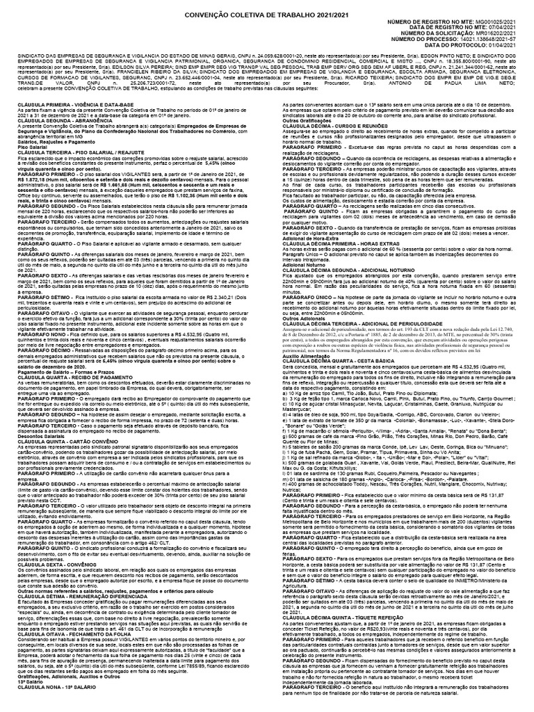 CCT 2021 | PDF | Salário | Sindicato