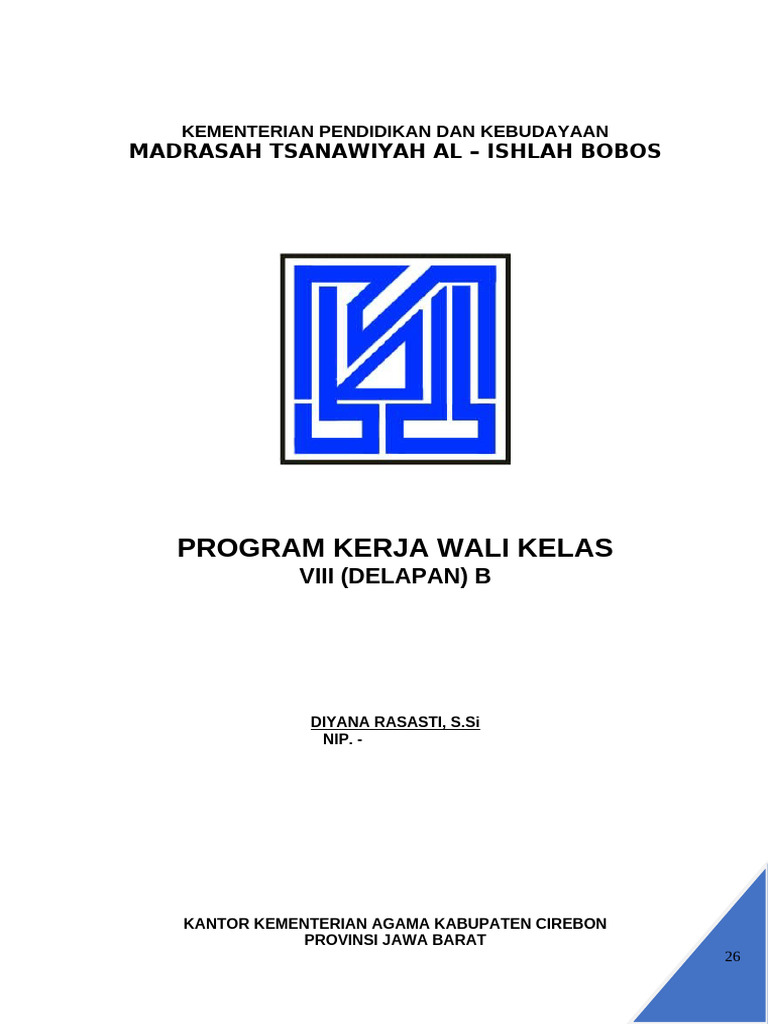 Program Kerja Wali Kelas 8B 2024-2025 | PDF | Seni