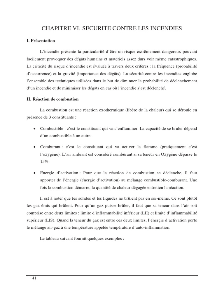 Cours Sécurité Chap 6 | PDF | La combustion | Combustible