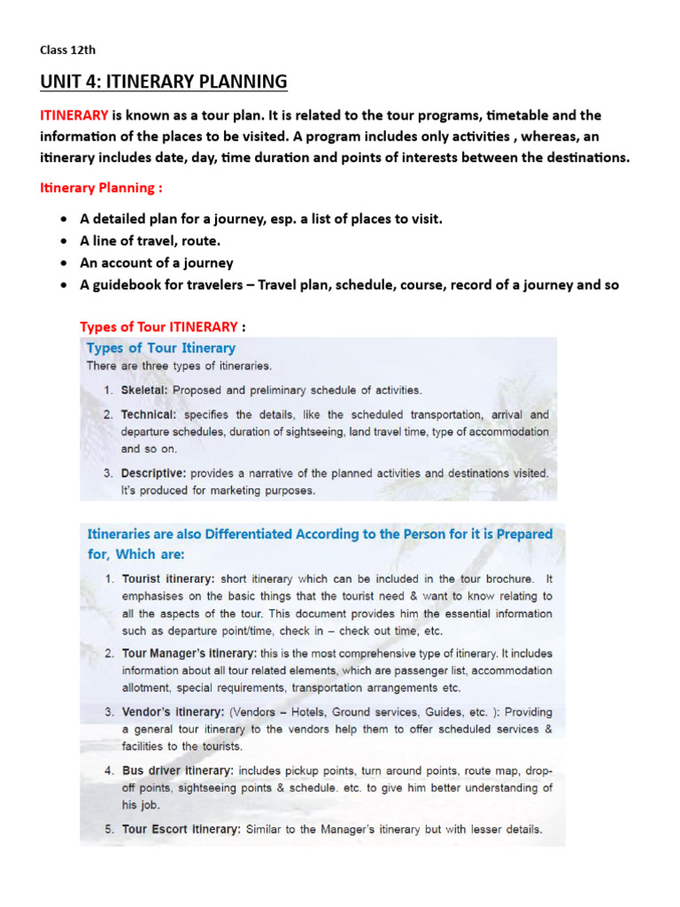 Grade 12 Itinerary Planning Guide | PDF